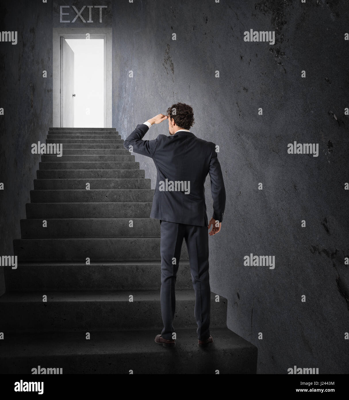 Exit from business stress and financial crisis Stock Photo - Alamy