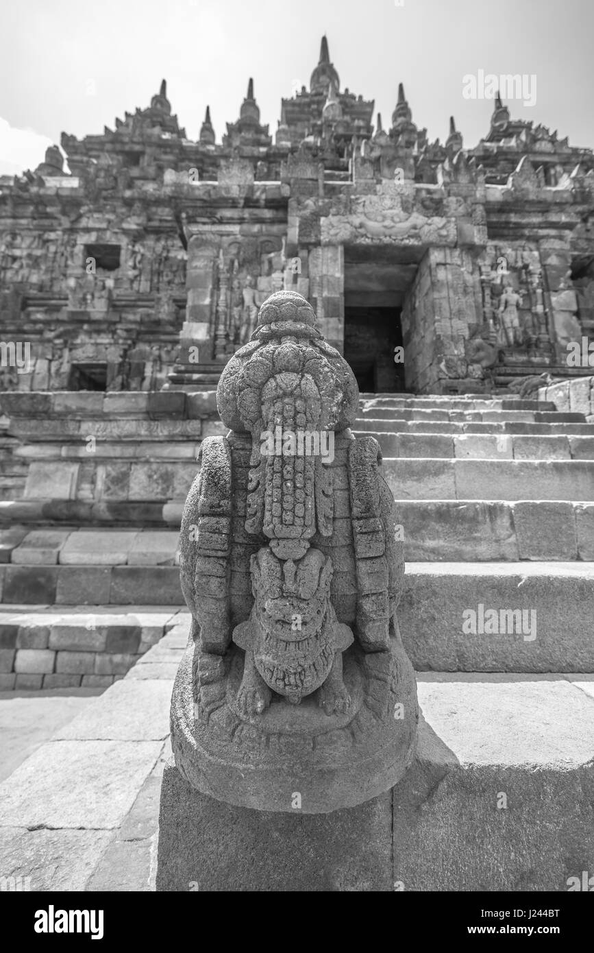 Detail of Kala Makara of Plaosan Lor in Candi Plaosan Complex, 9th ...