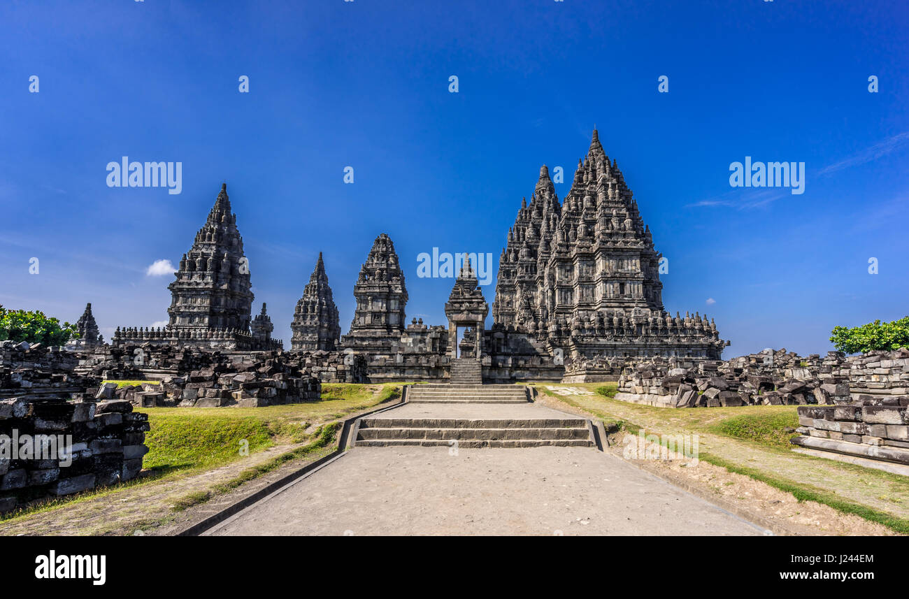 Panoramic View of Prambanan temple complex. 9th century Hindu temple ...