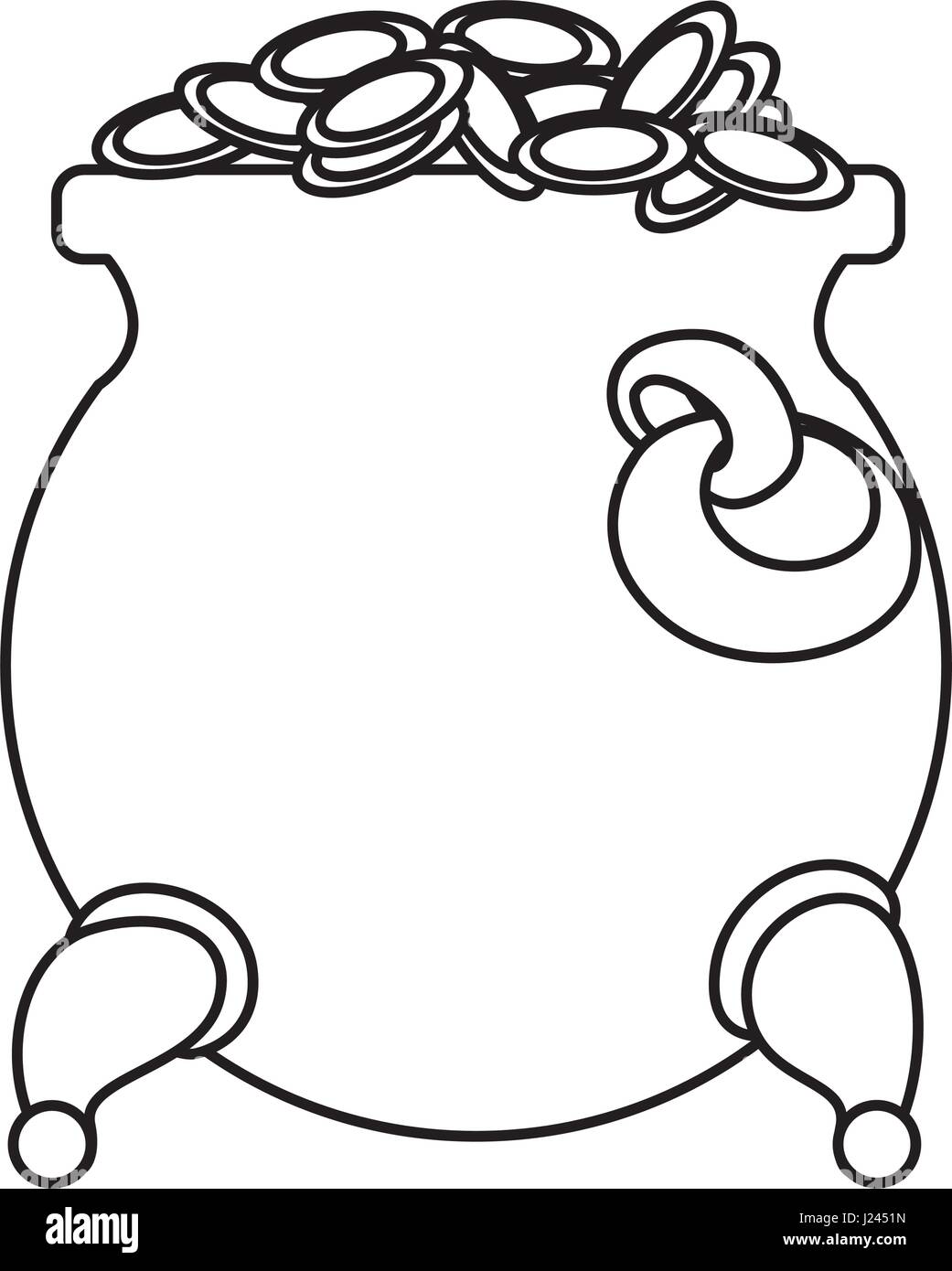 Cauldron gold coins black Stock Vector Images - Alamy