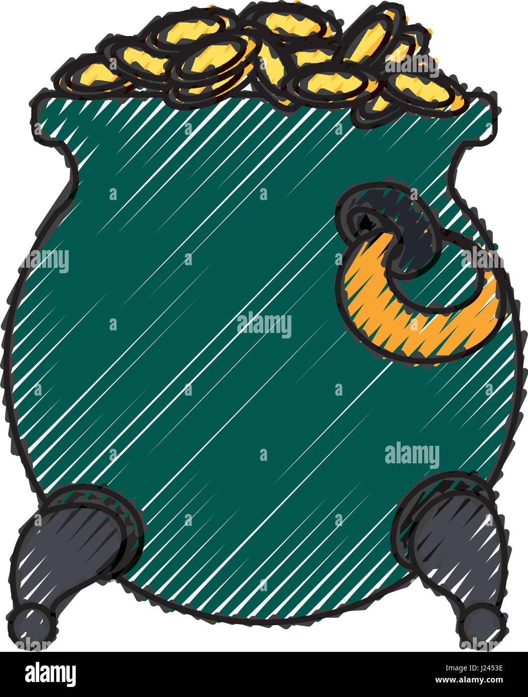 Black cauldron gold coins Stock Vector Images - Alamy