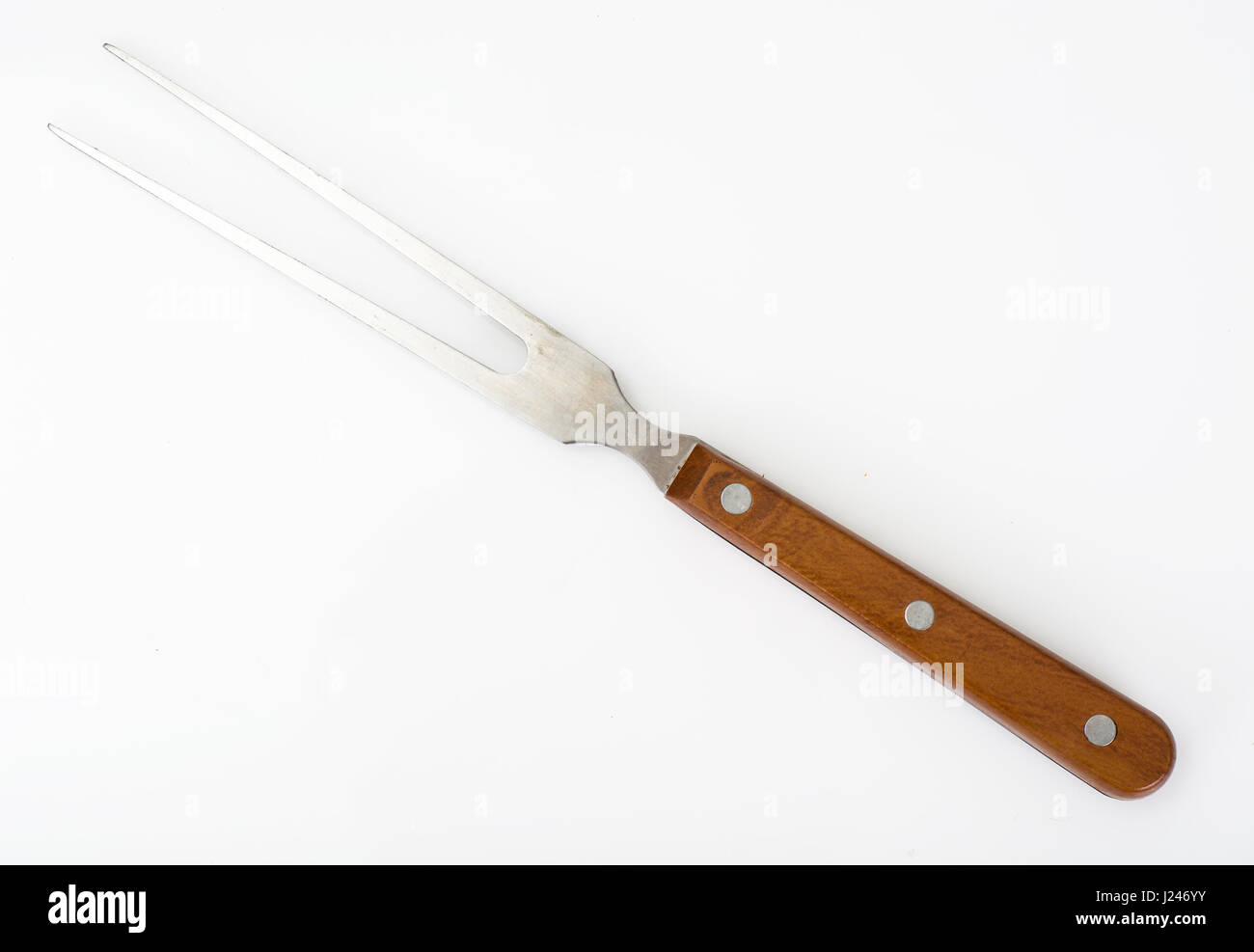 Barbeque fork with wooden handle. Studio Photo Stock Photo - Alamy