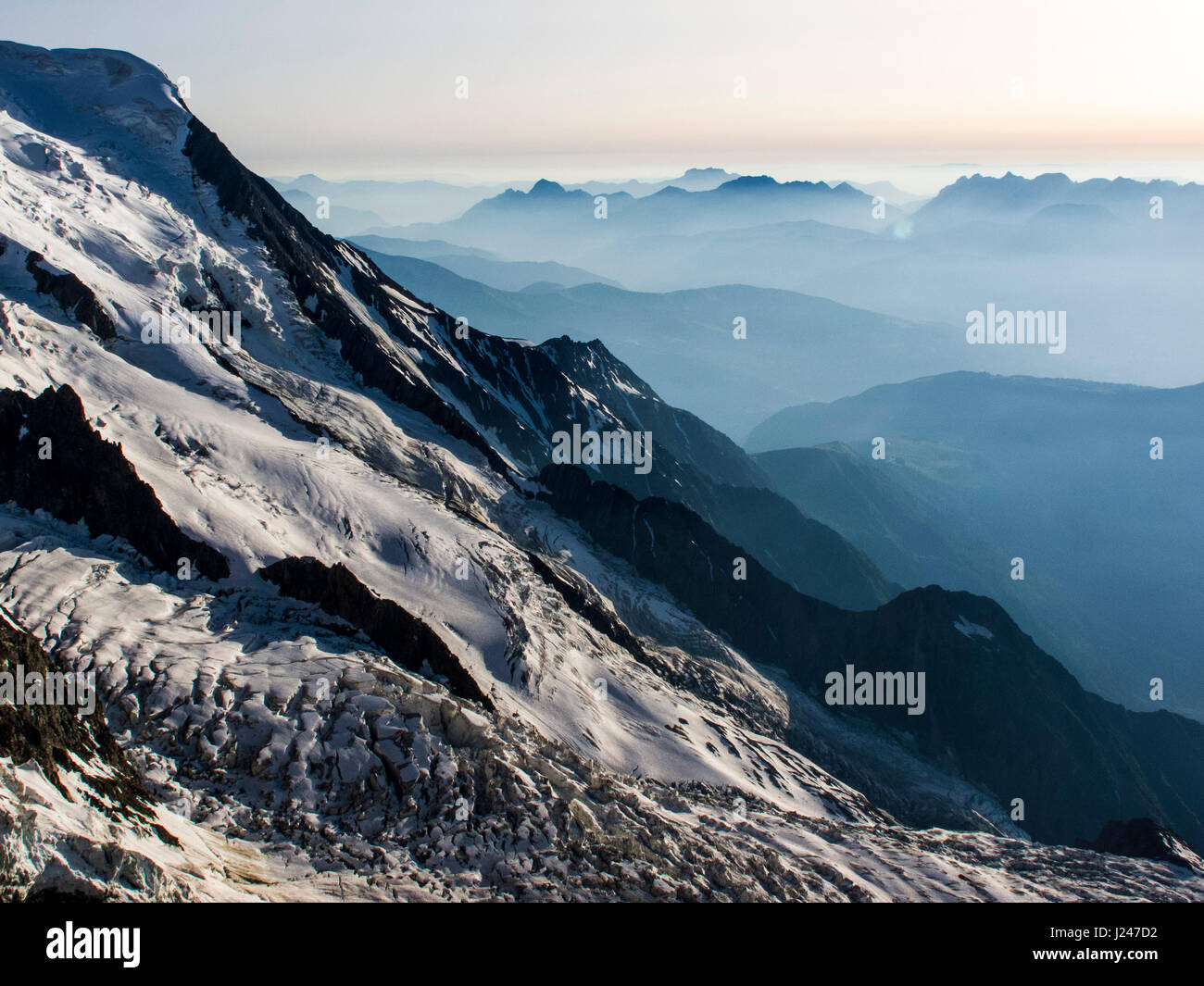 Snowed alpine landscape in the Mont Blanc massif Stock Photo - Alamy