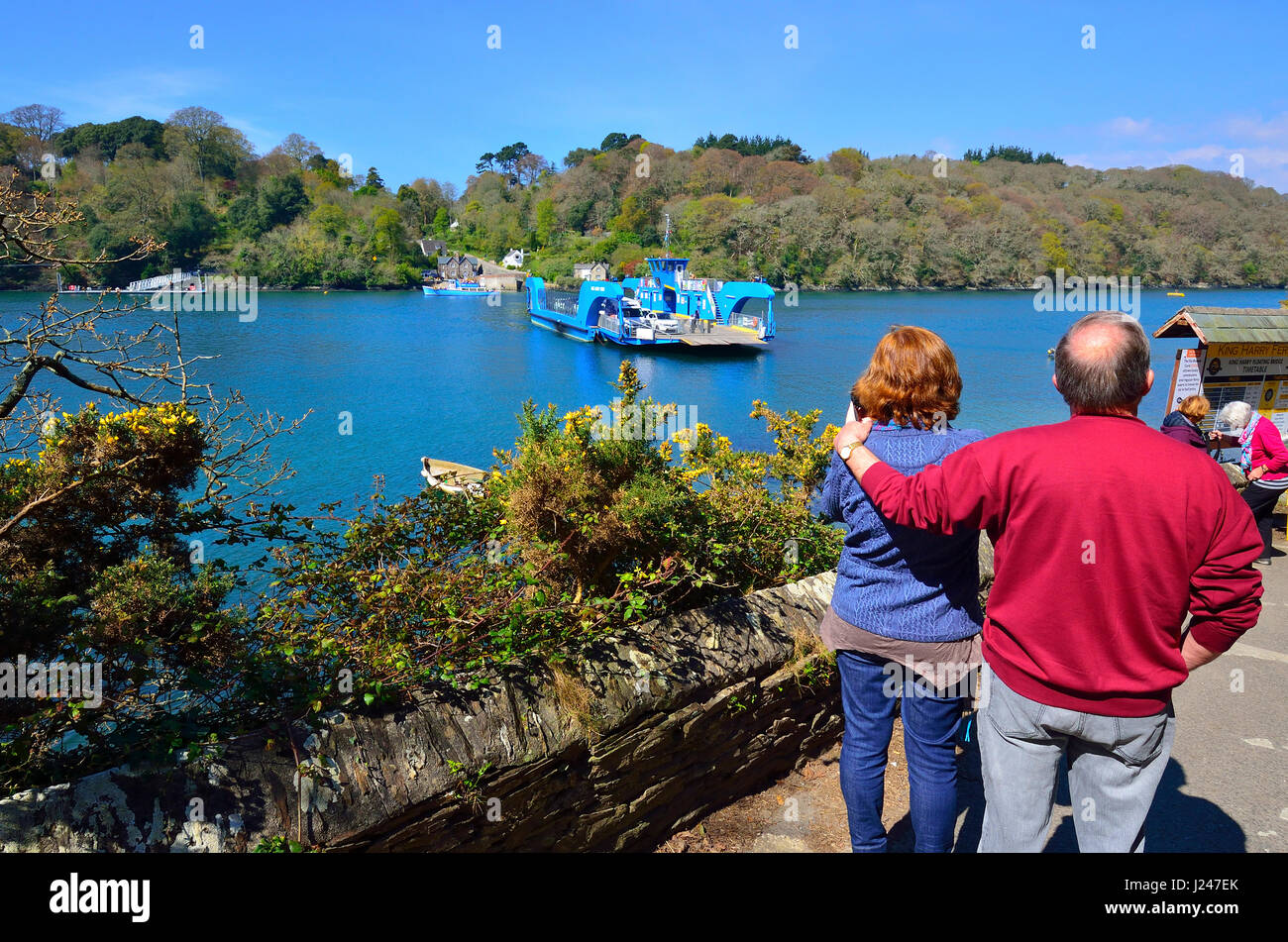 Chain ferry crossing the Fal River, Cornwall, England, UK Stock Photo ...