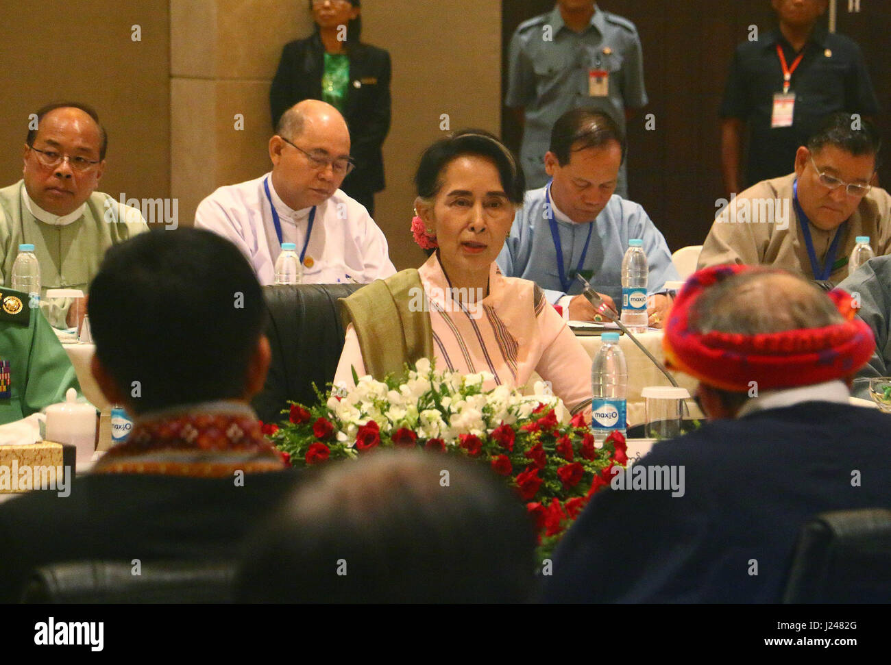 Nay Pyi Taw, Myanmar. 24th Apr, 2017. Myanmar's State Counselor Aung ...