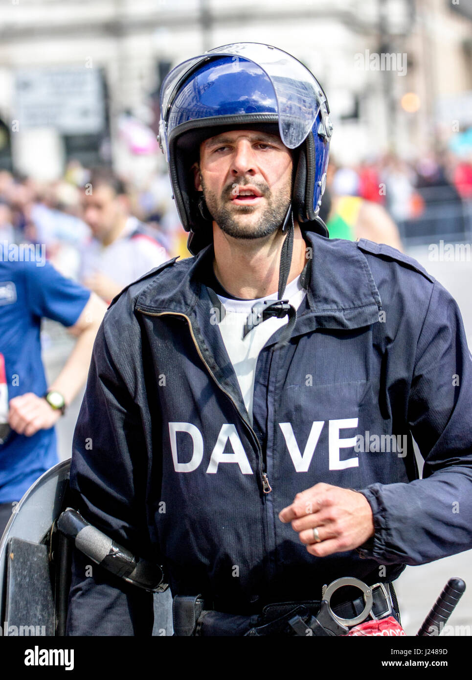 Runner in police helmet hi-res stock photography and images - Alamy