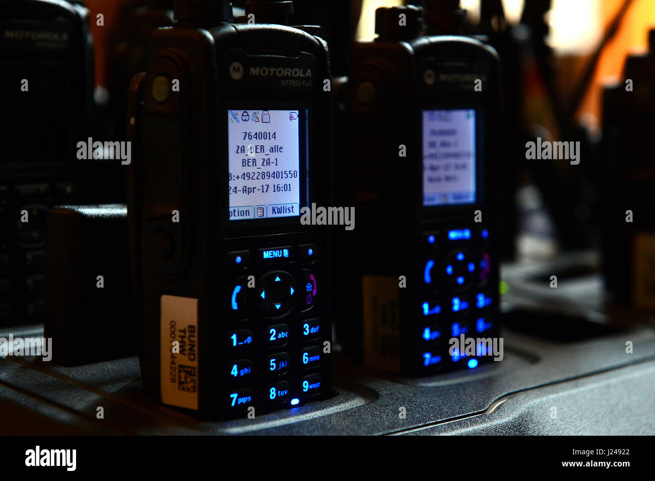 Berlin, Germany. 24th Apr, 2017. Digital radio communications devices ...