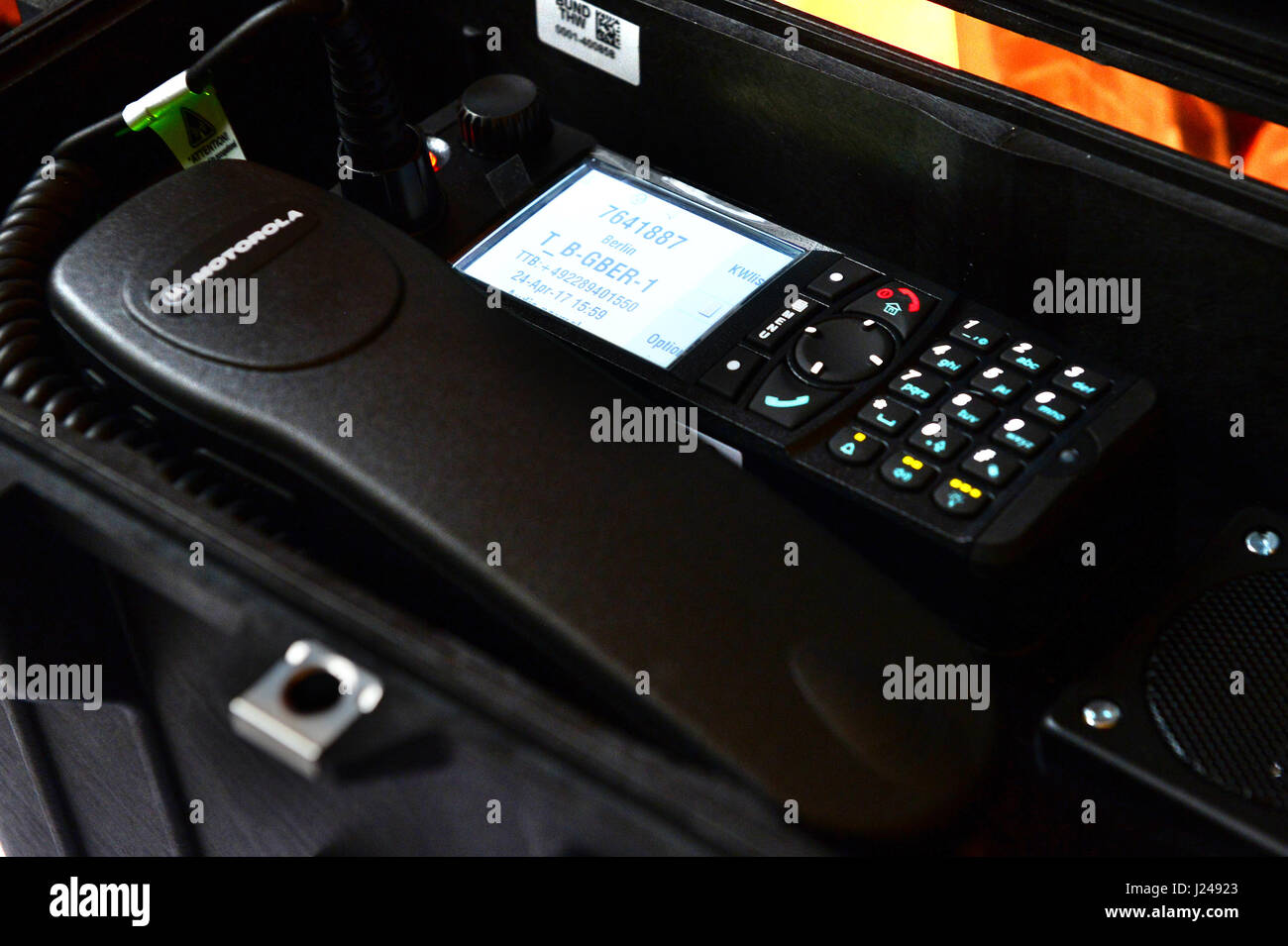 Berlin, Germany. 24th Apr, 2017. Digital radio communications devices ...