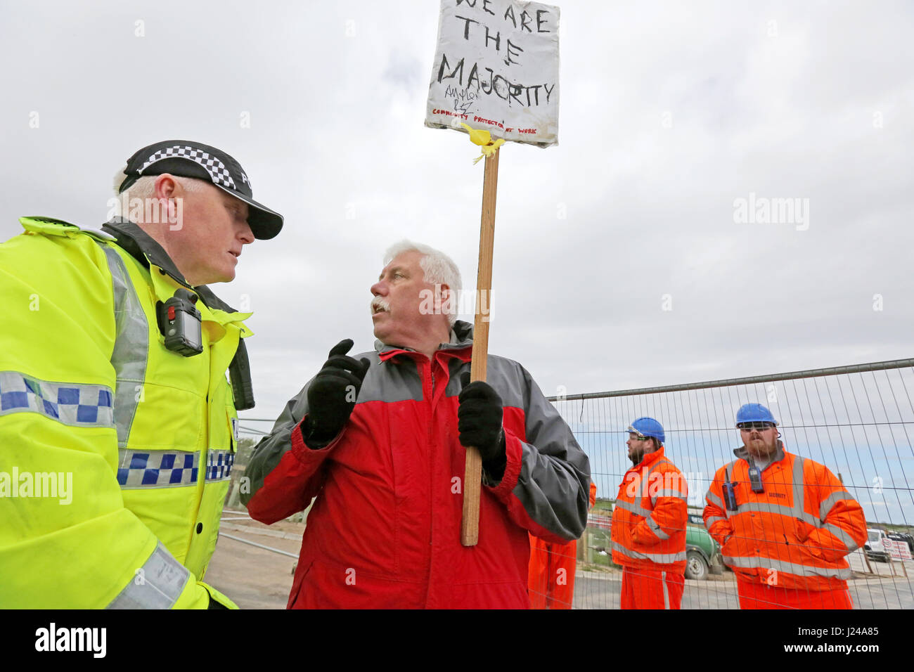 Blackpool, UK. 24th Apr, 2017. A policeman and anti fracking campaigner ...