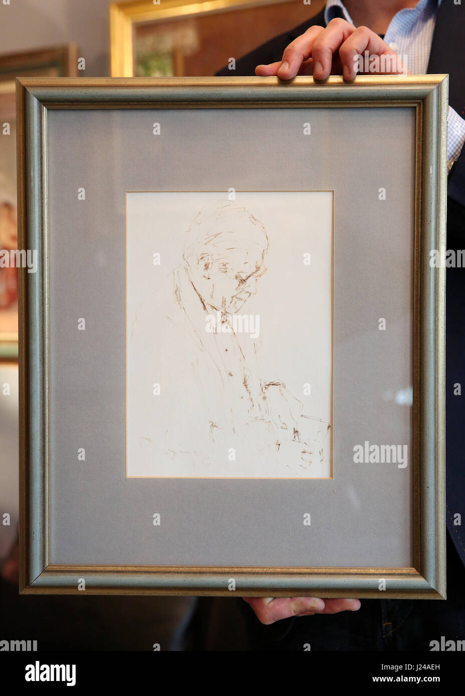 Hamburg, Germany. 21st Apr, 2017. Auctioneer Michael Kerle with ...