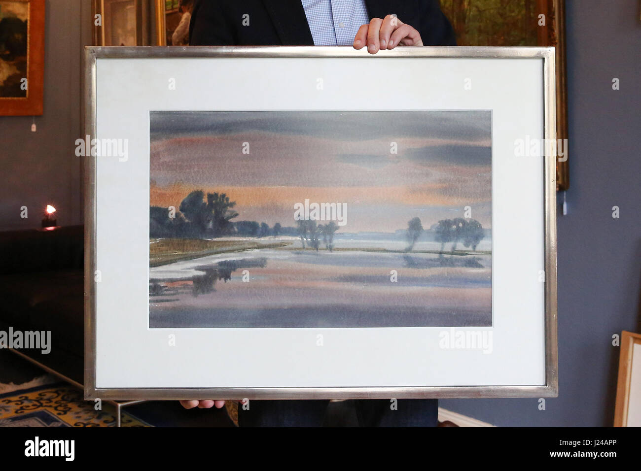 Hamburg, Germany. 21st Apr, 2017. Auctioneer Michael Kerle with ...