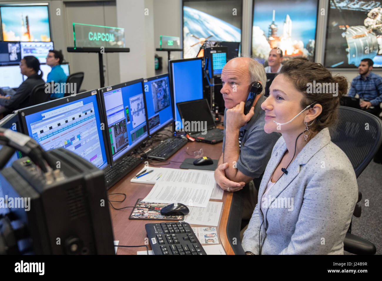 Capcom Astronaut Jessica Meir, right, along with Astronaut Jeff ...