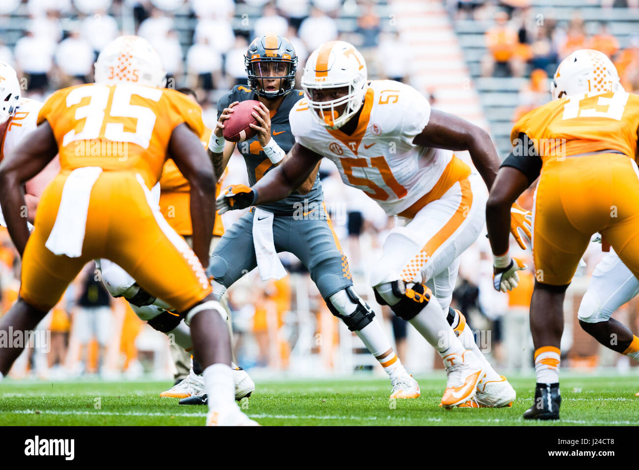 April 22, 2017: Jarrett Guarantano #2 of the Tennessee Volunteers ...