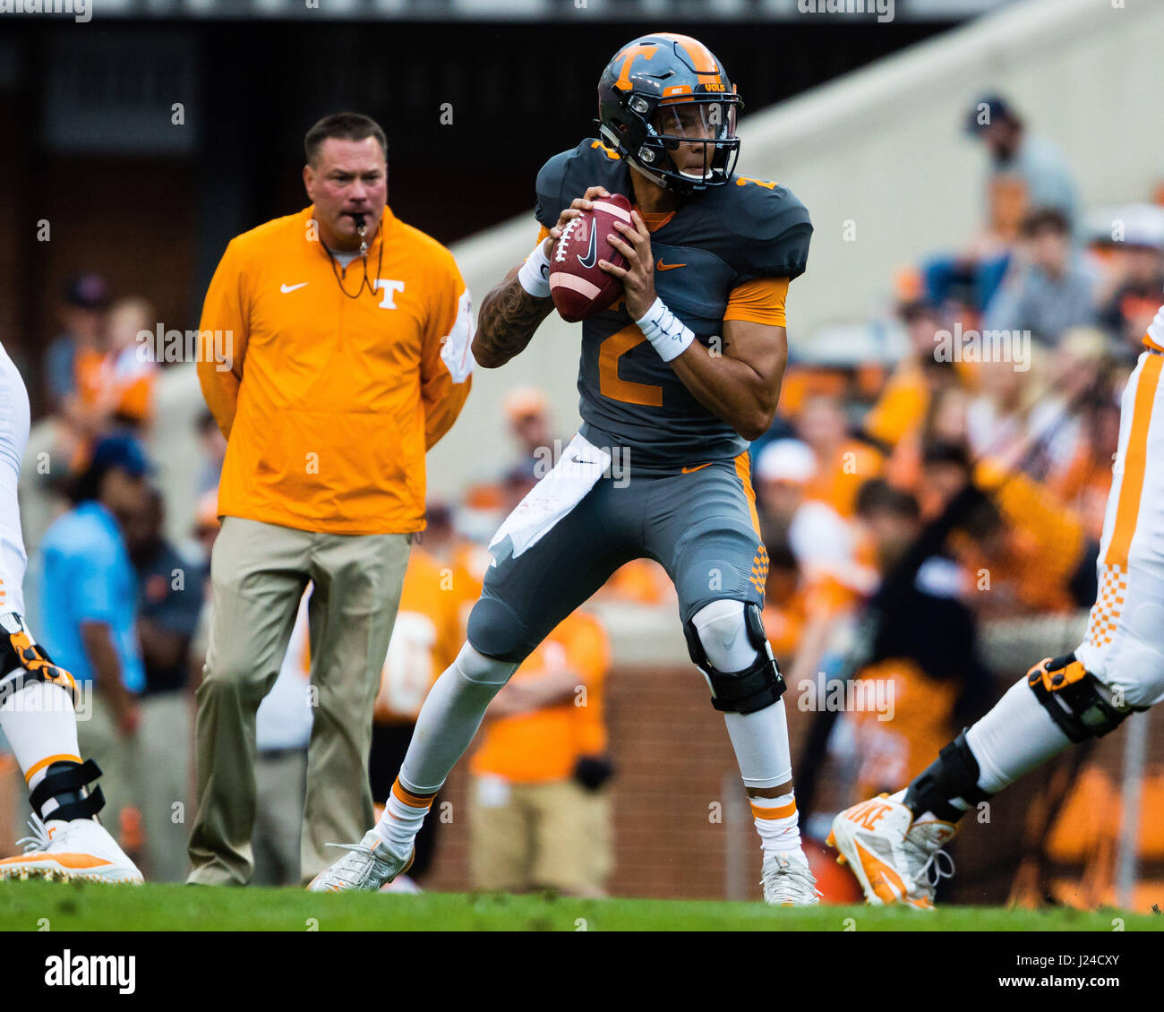 April 22, 2017: Jarrett Guarantano #2 of the Tennessee Volunteers ...