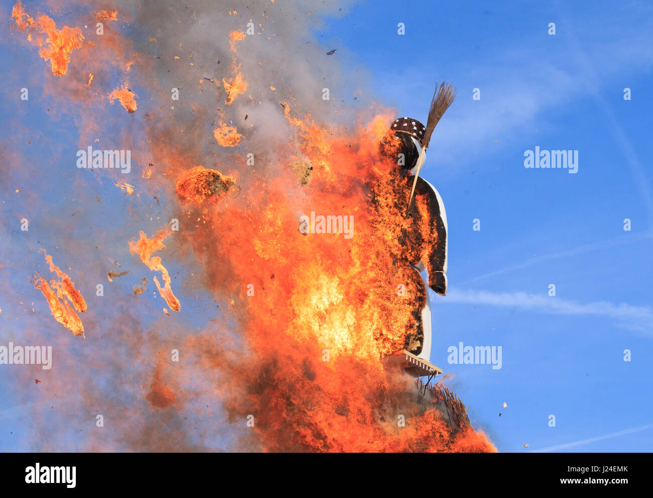 Zurich, Switzerland. 24th Apr, 2017. A giant symbolic snowman made of ...
