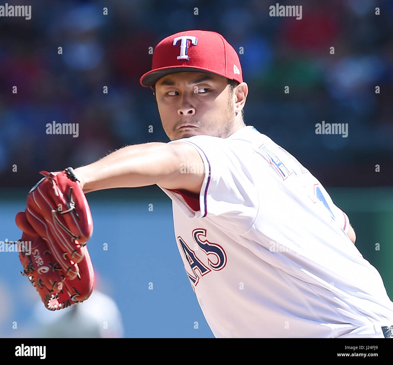 Arlington, Texas, USA. 23rd Apr, 2017. Yu Darvish (Rangers) MLB : Texas ...