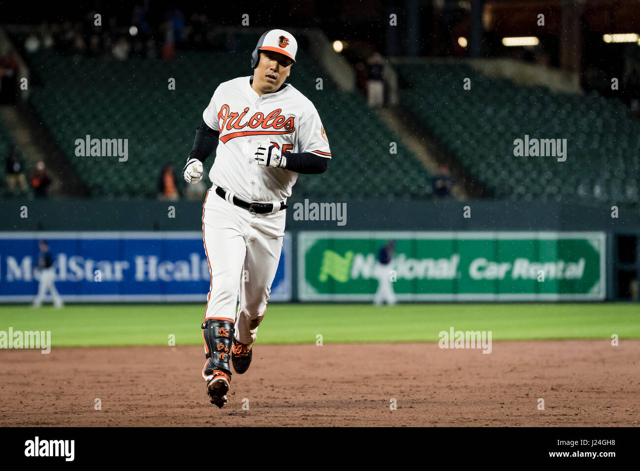 Baltimore, Maryland, USA. 24th Apr, 2017. Baltimore Orioles left ...