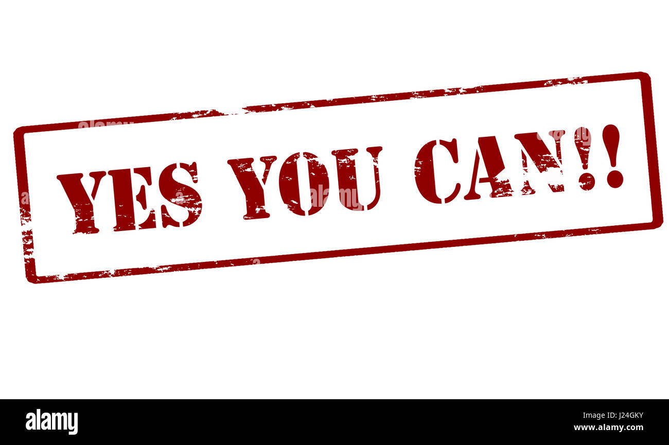 Stamp with text yes you can inside, vector illustration Stock Photo - Alamy