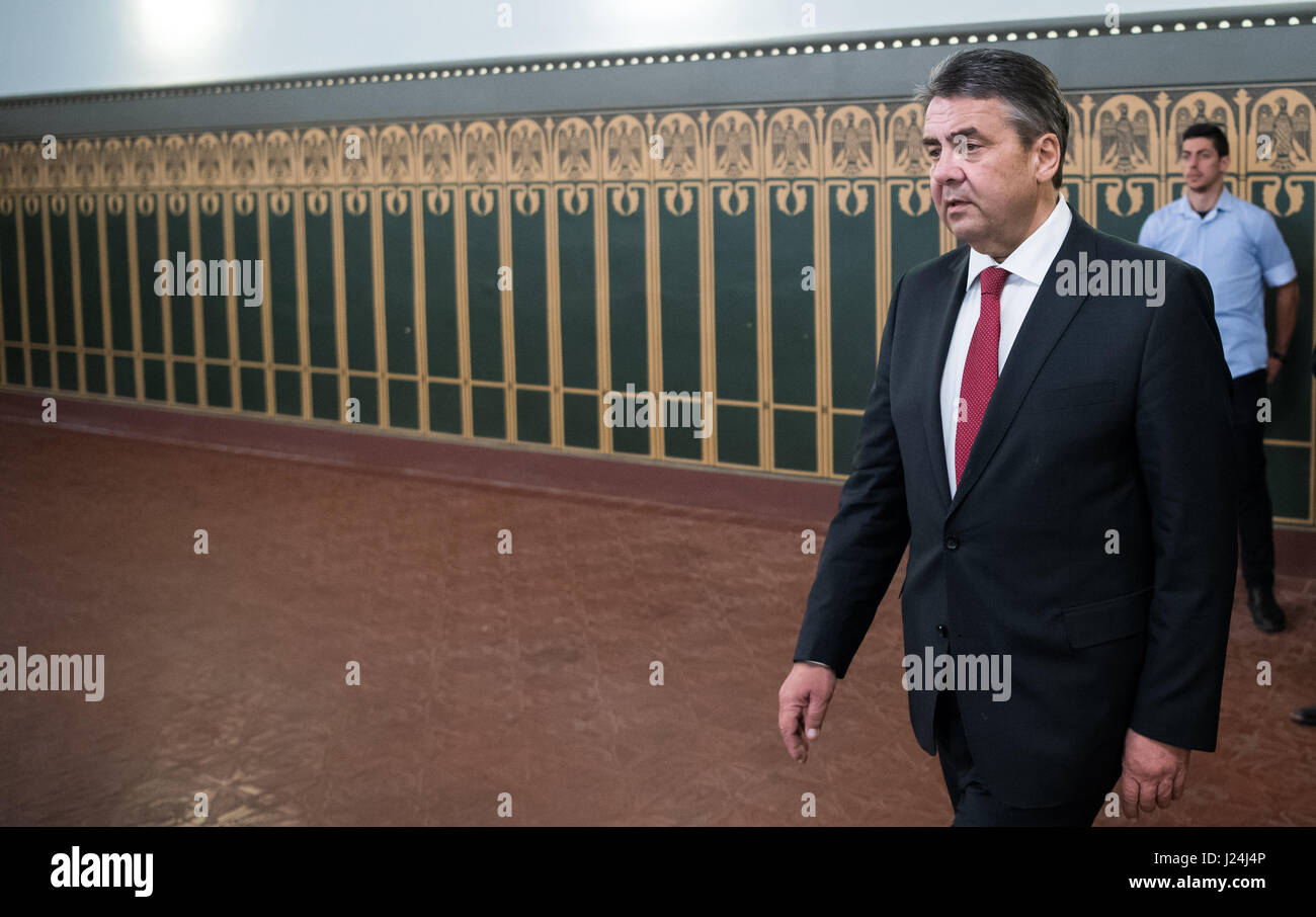 German Minister of Foreign Affairs Sigmar Gabriel (SPD) visits the ...