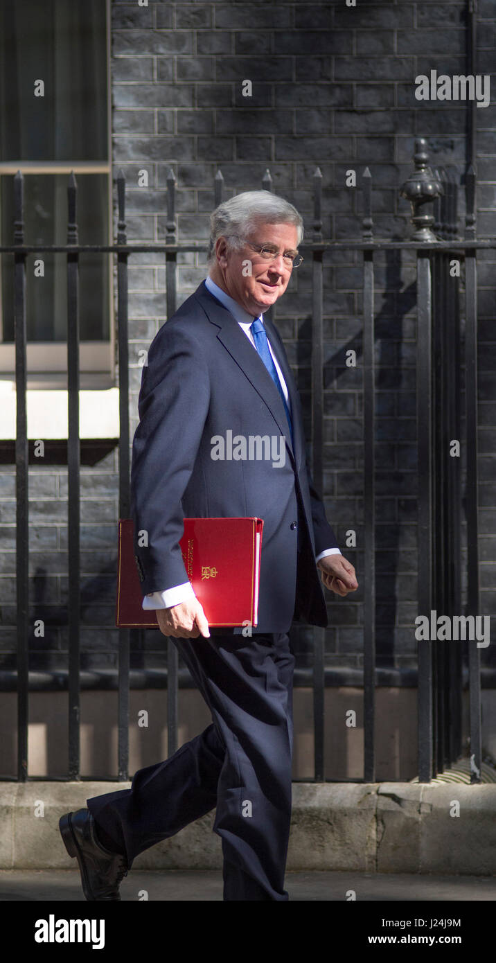 Downing Street, London, UK. 25th April, 2017. Sir Michael Fallon ...