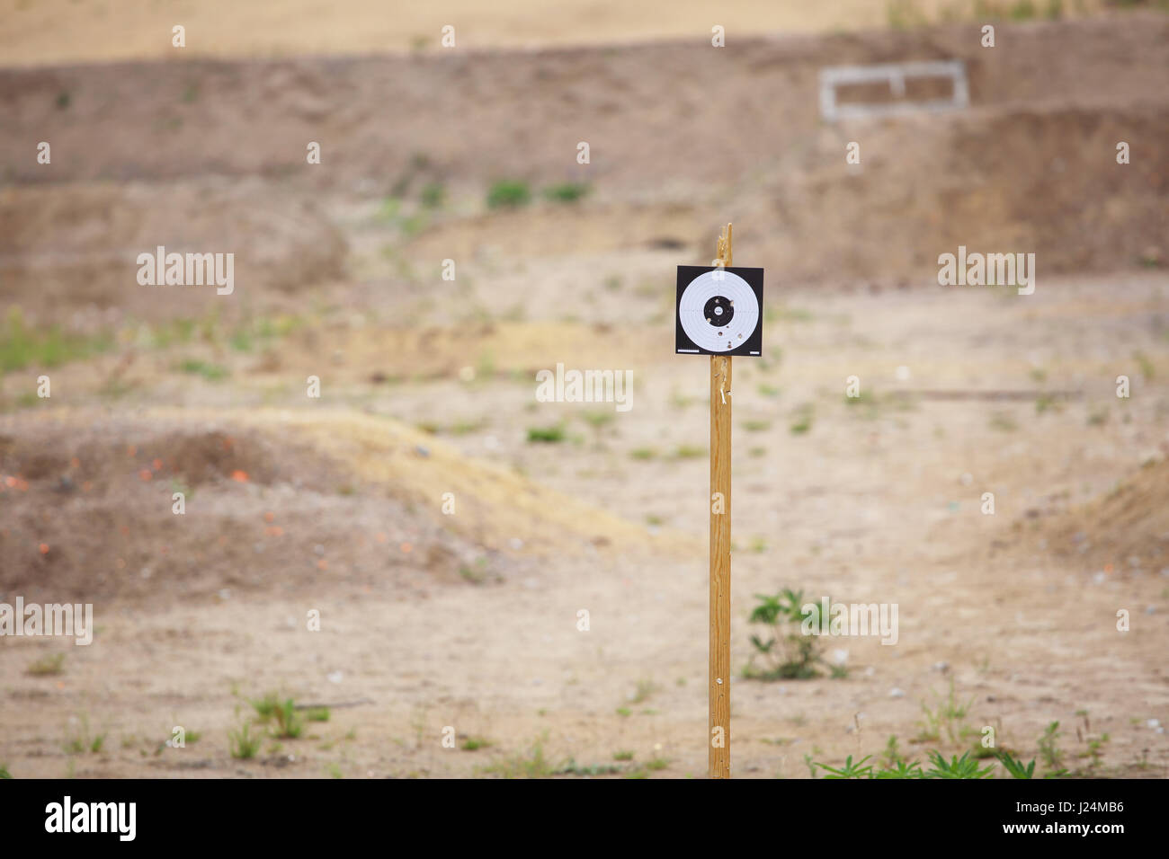 Targets on outdoor shooting range close up Stock Photo - Alamy
