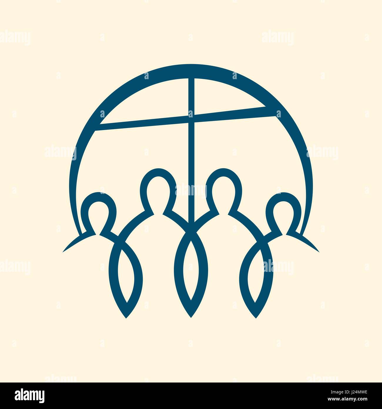 Church logo. Christian symbols. Believers in Jesus Christ Stock Vector ...