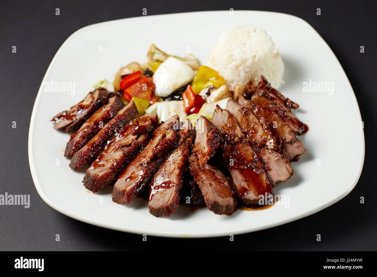 Chinese Duck With Vegetables. Asian food. Asian cuisine. Studio shot on ...