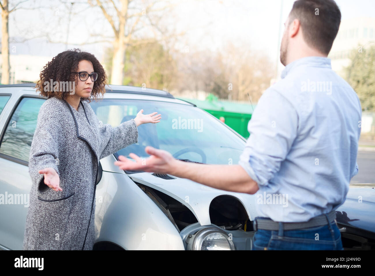 Car damaged people angry hi-res stock photography and images - Alamy