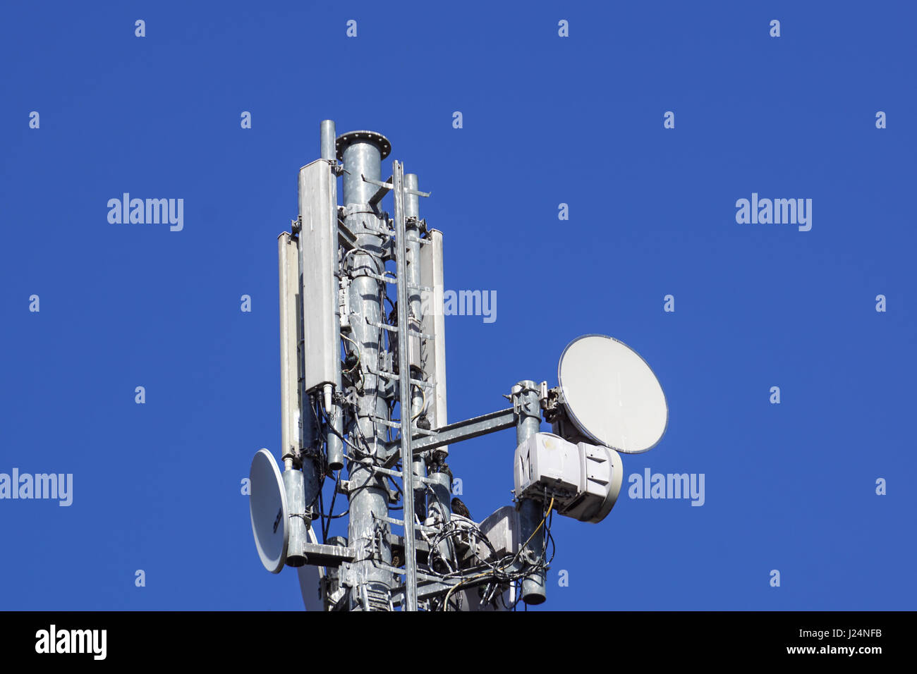 Telecommunications tower antenna cells for mobile communications Stock ...