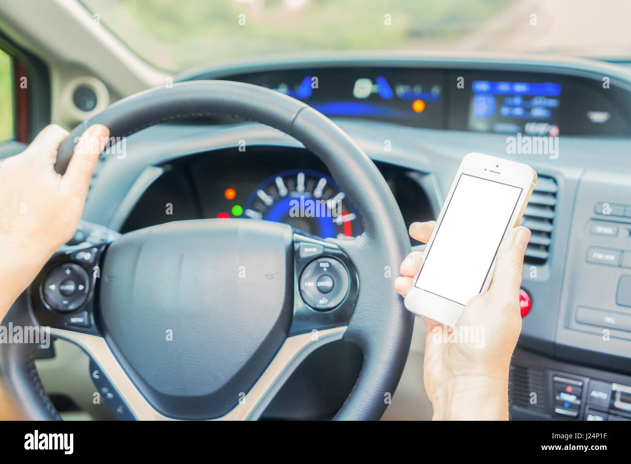 driving car and phone Stock Photo - Alamy