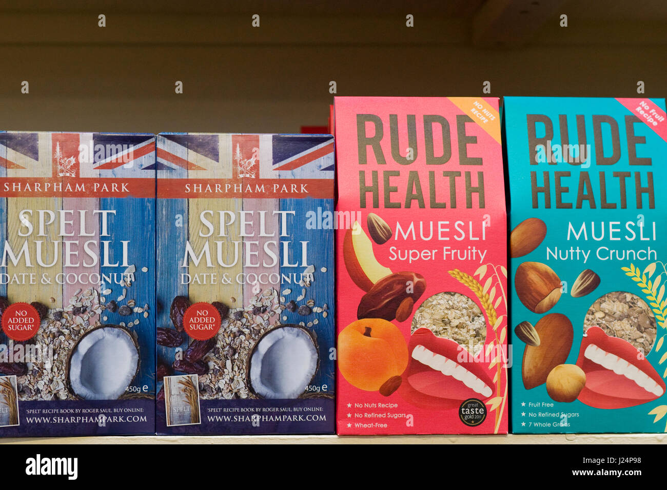 Rude health and Spelt Muesli breakfast cereal Stock Photo - Alamy