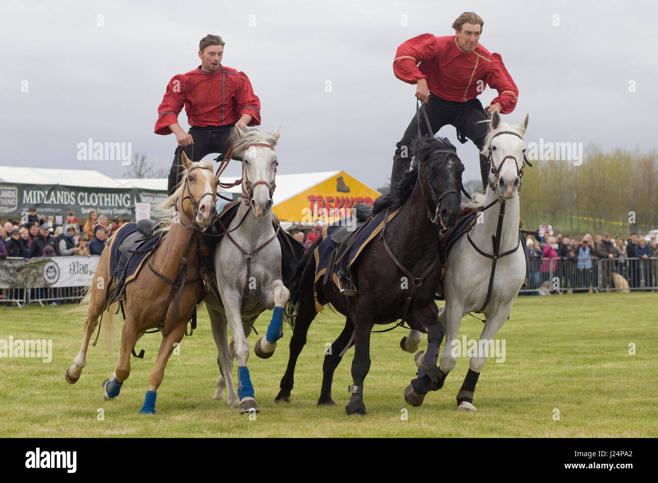 The Devils horsemen stunt team display Stock Photo - Alamy