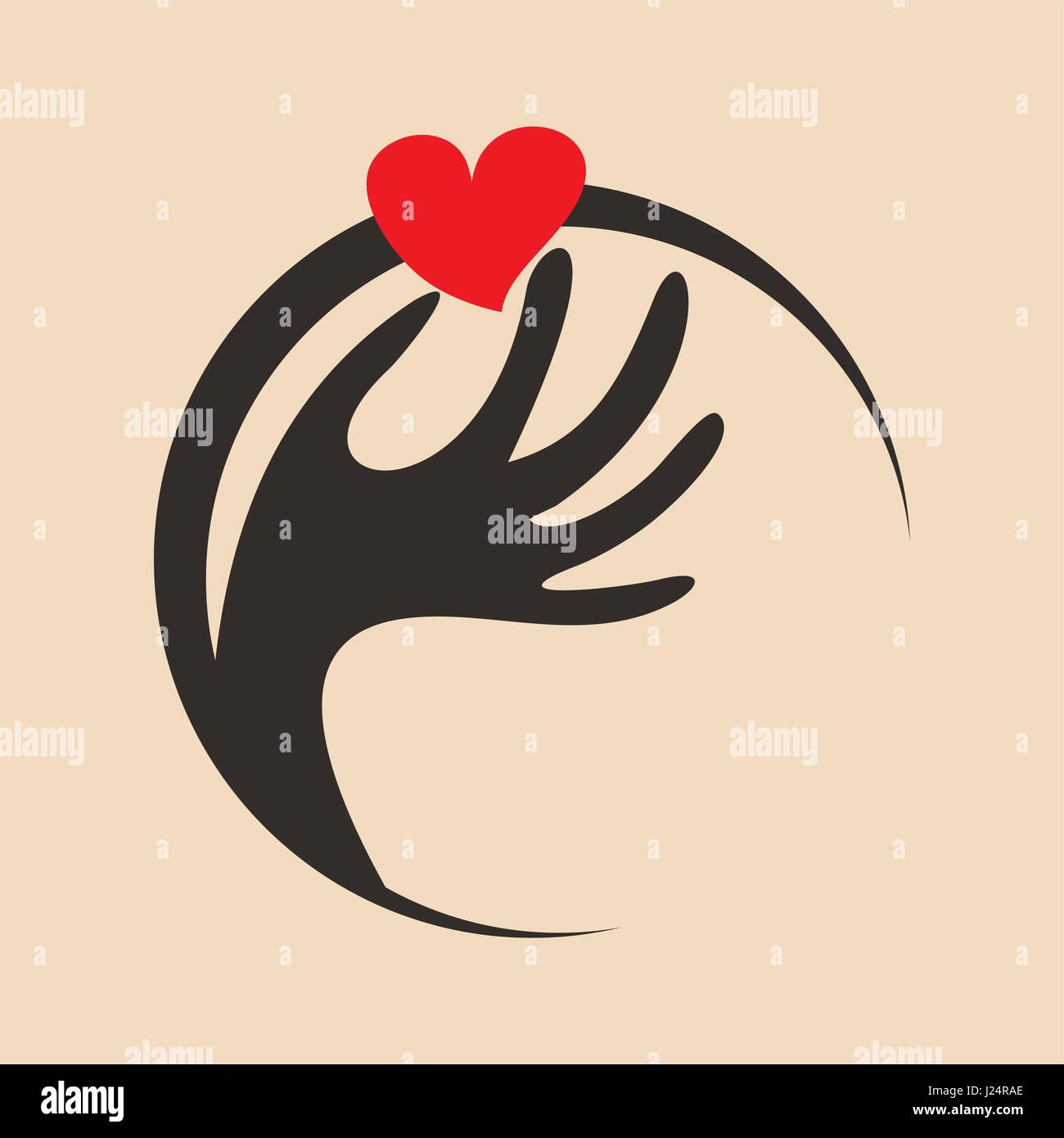 Christian print. Bible symbols. Heart in hand Stock Vector Image & Art ...