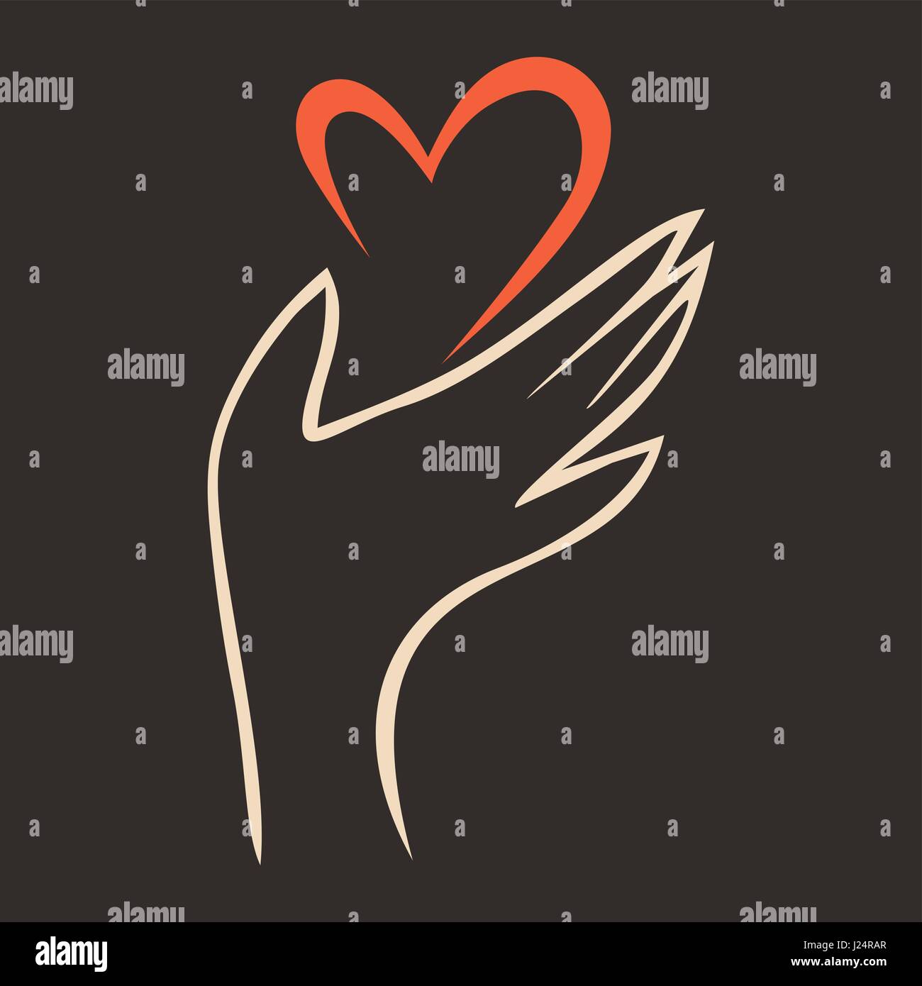 Christian print. Bible symbols. Heart in hand Stock Vector Image & Art ...