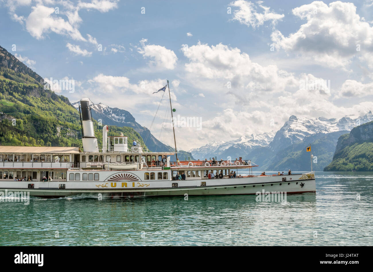 Paddle Wheel Steamer Uri at Lake Lucerne, Switzerland Stock Photo - Alamy