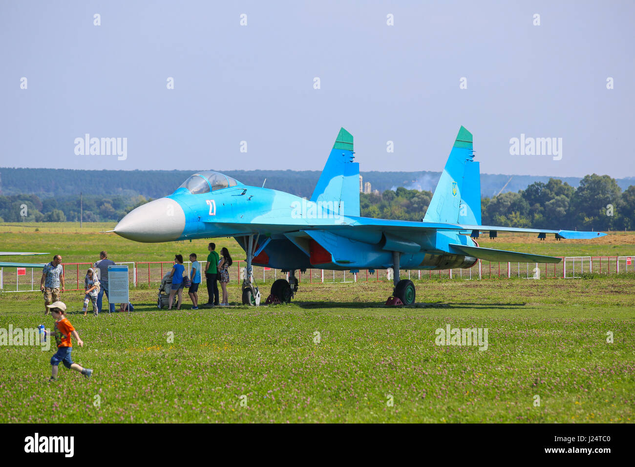 SU-27 fighter at Korotych museum of aviation, Ukraine Stock Photo - Alamy