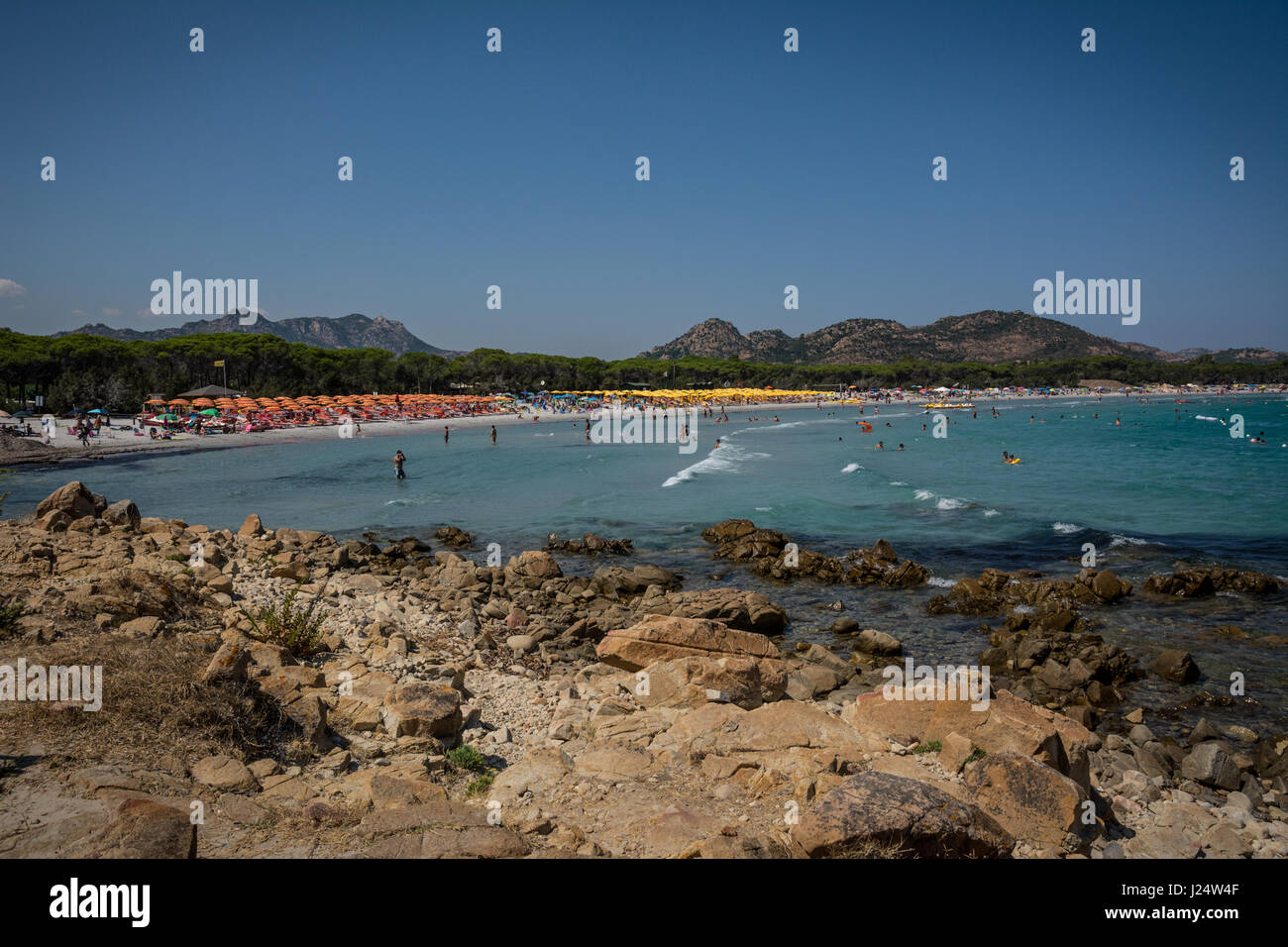 Landscape of Cala Ginepro beach in the gulf of Orosei, Sardinia Italy ...