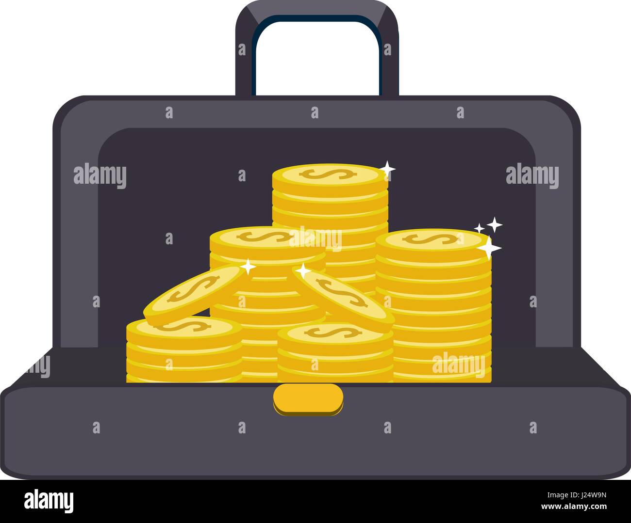 suitcase with gold coins money inside Stock Vector Image & Art - Alamy