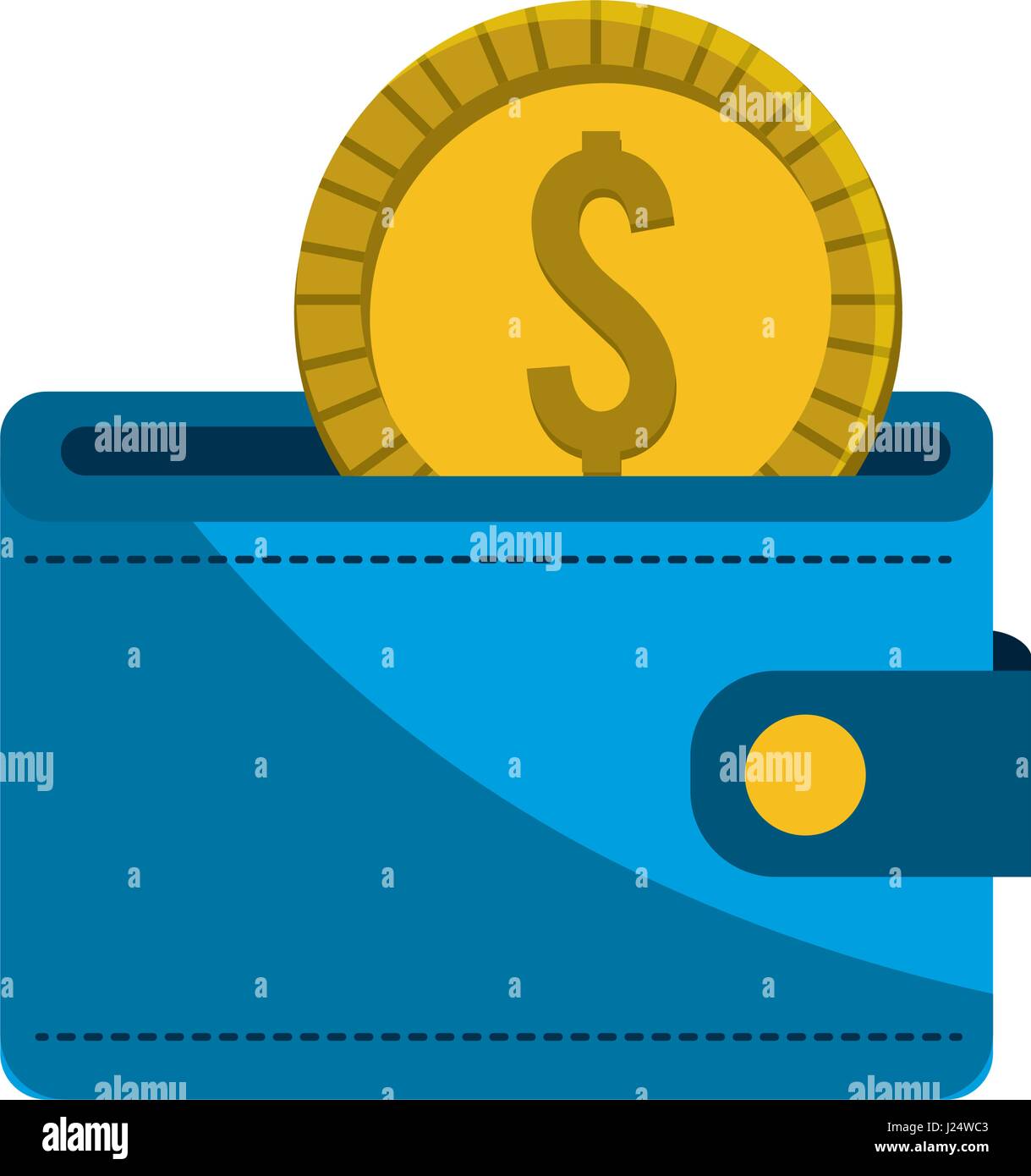 blue wallet with gold coin inside Stock Vector Image & Art - Alamy