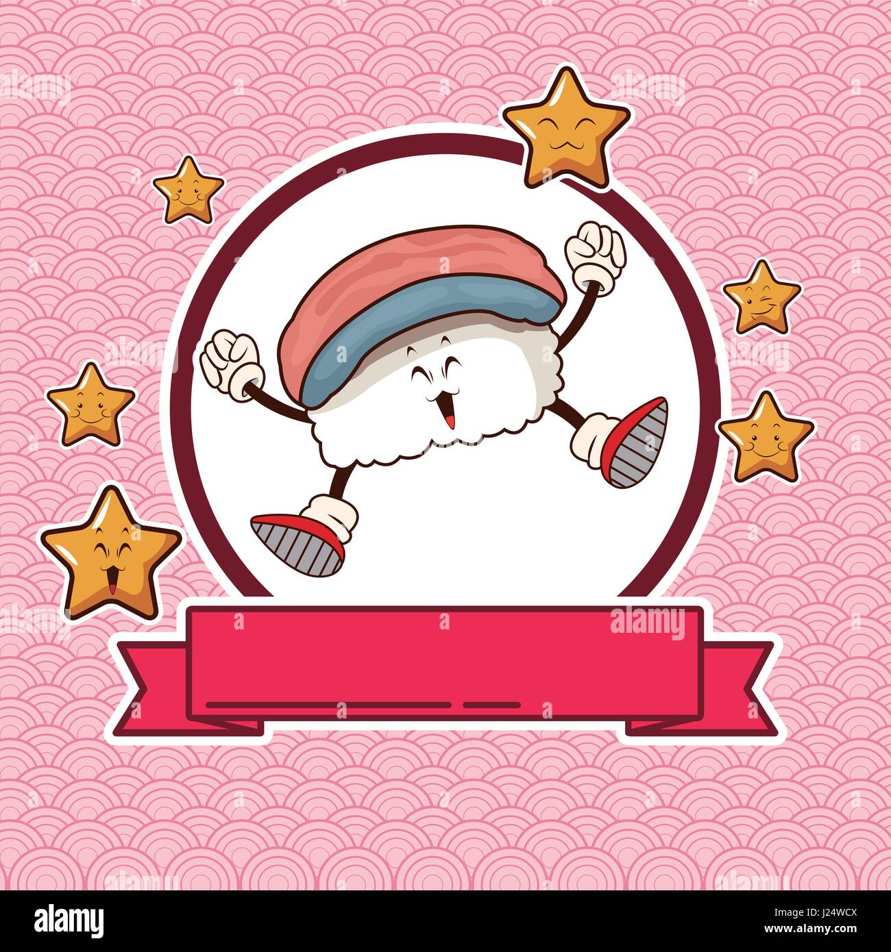 Cartoon kawaii sushi emoji Stock Vector Images - Alamy