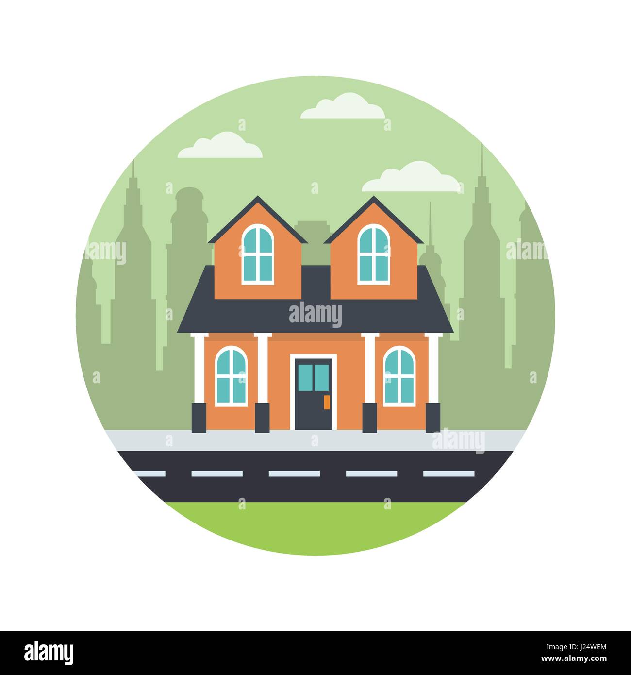 Old city historic district Stock Vector Images - Alamy