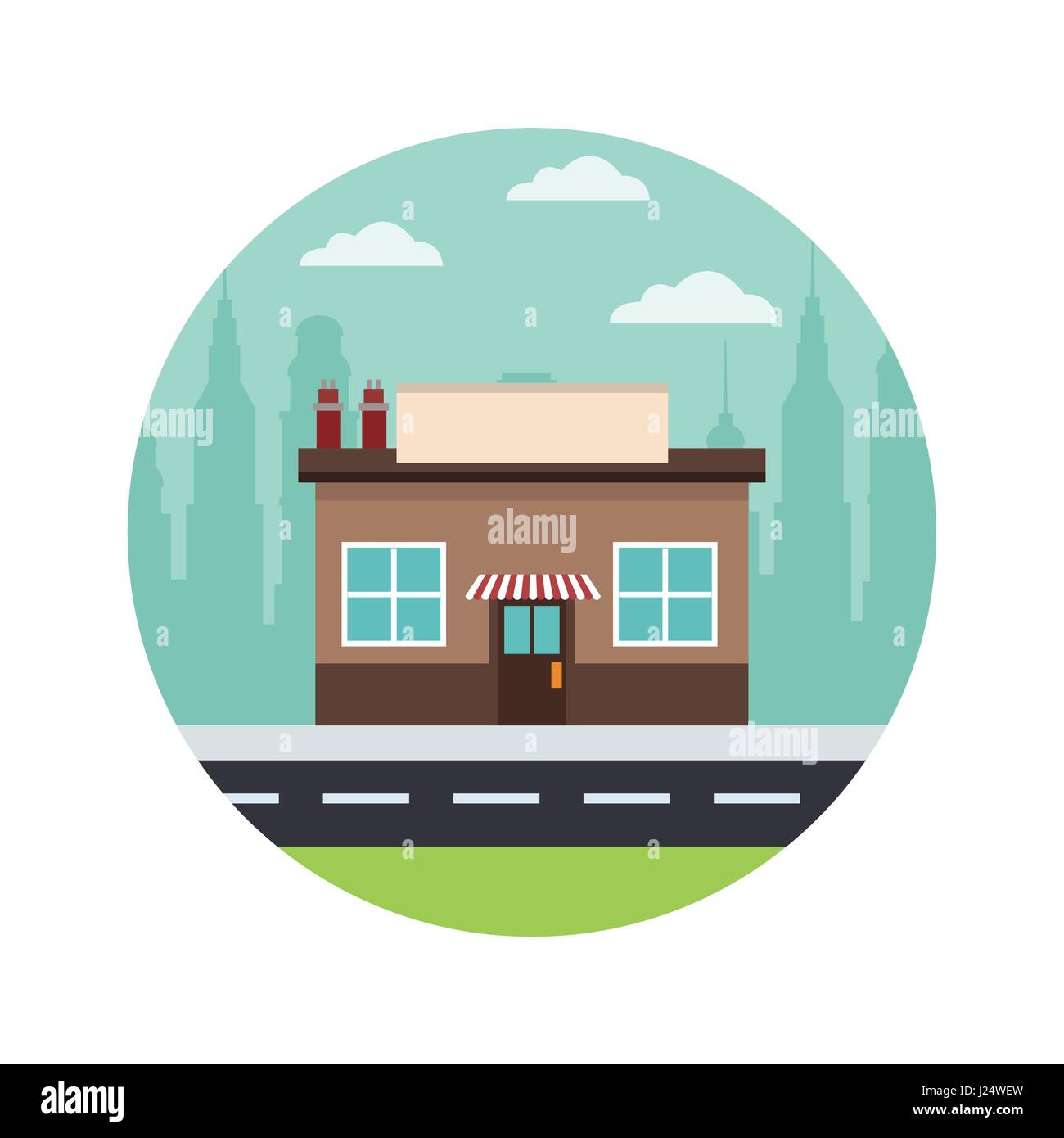 Signboard shop building architecture Stock Vector Images - Alamy