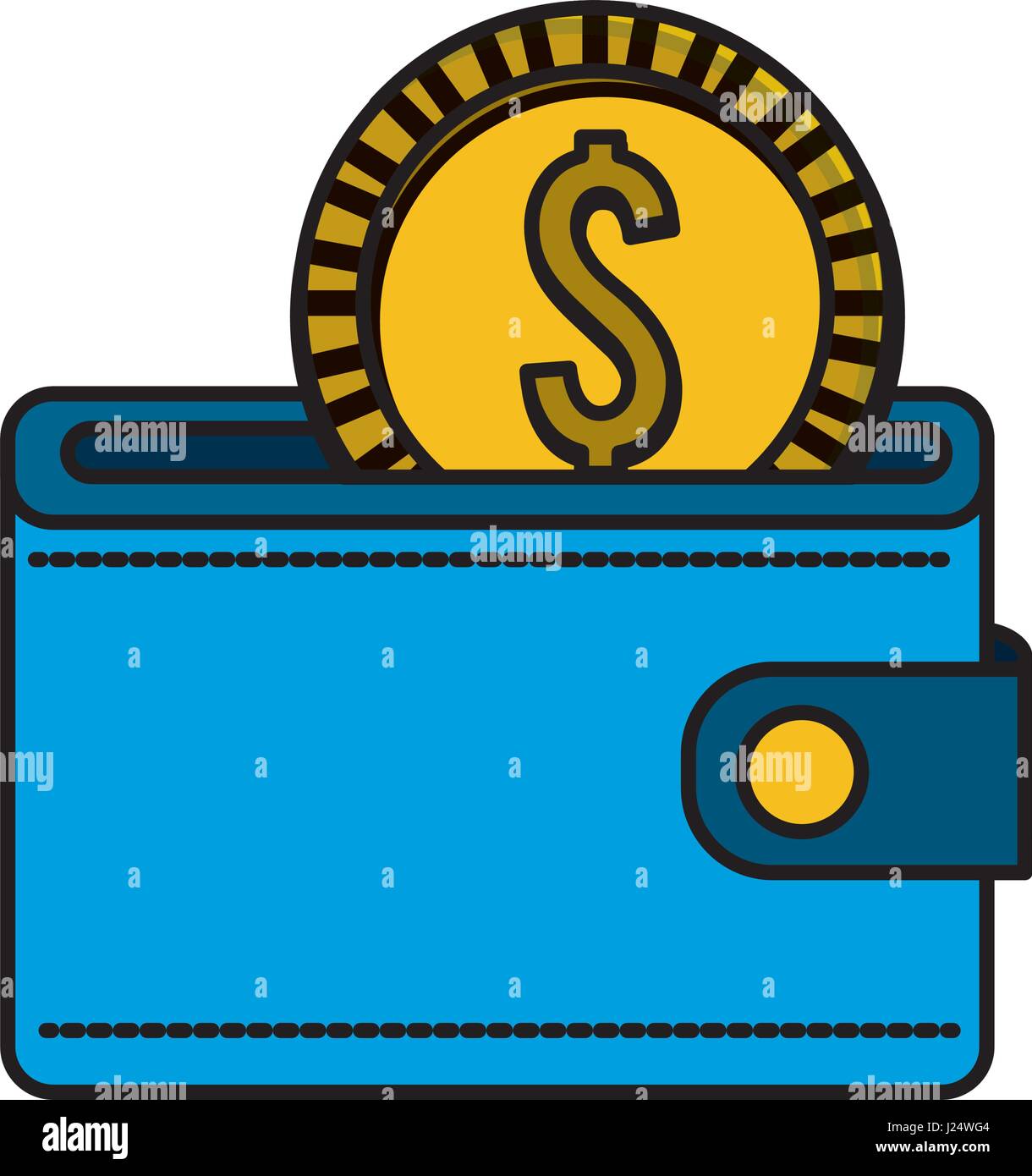 Blue purse coin in Stock Vector Images - Alamy