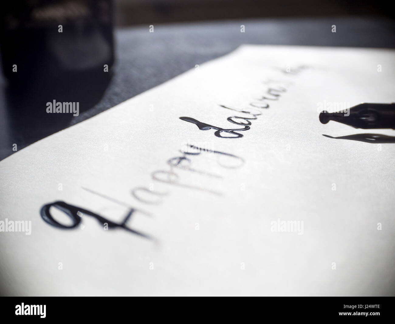 Happy labour's day calligraphy and lattering post card. Left view with ...