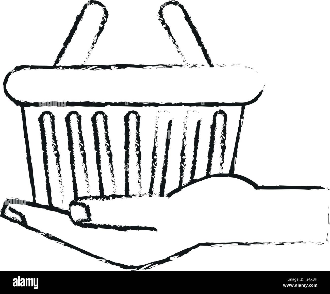 hand holding shopping basket icon image Stock Vector Image & Art - Alamy