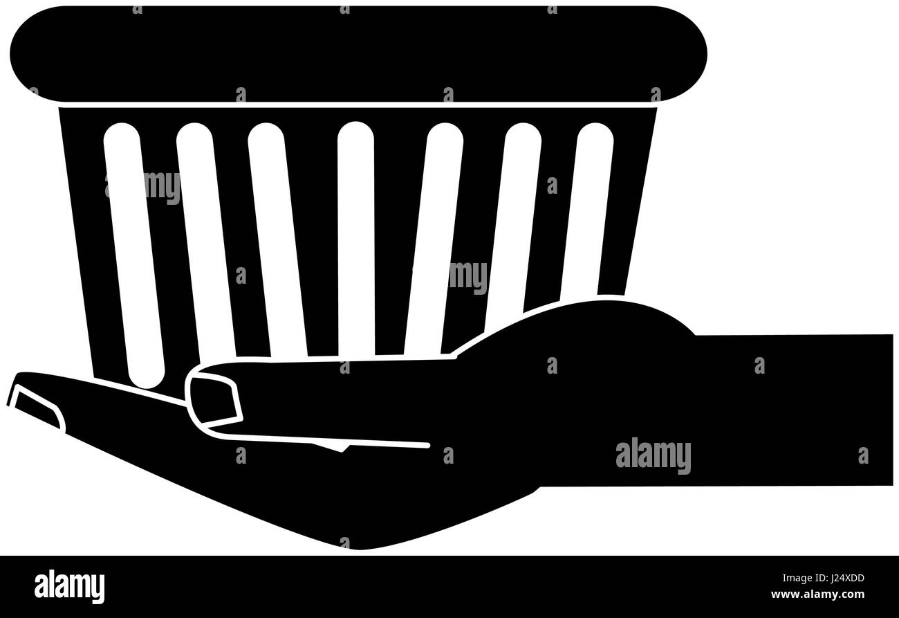 hand holding shopping basket icon image Stock Vector Image & Art - Alamy