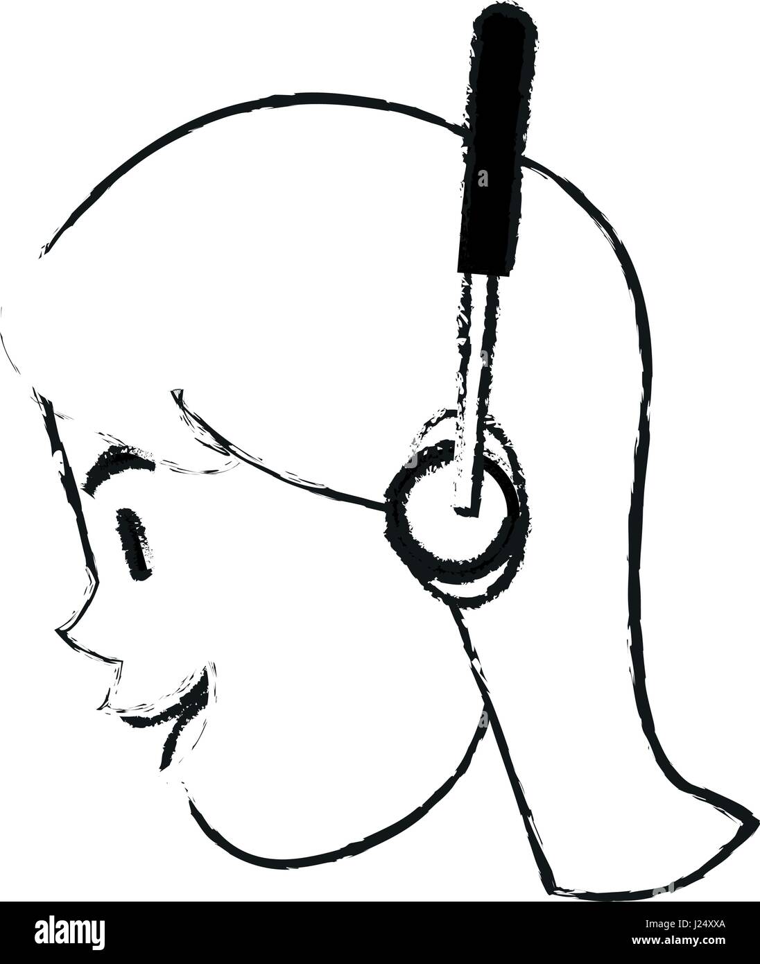 woman using headphones icon image Stock Vector Image & Art - Alamy