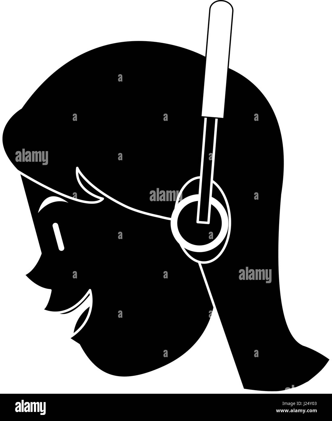 Woman listen and radio Cut Out Stock Images & Pictures - Alamy