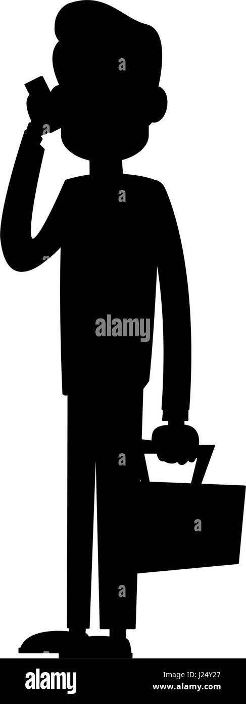businessman using phone icon image Stock Vector Image & Art - Alamy