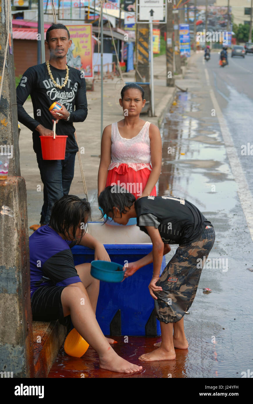 Songkran Festival, Nakhon Si Thammarat, Thailand Stock Photo - Alamy